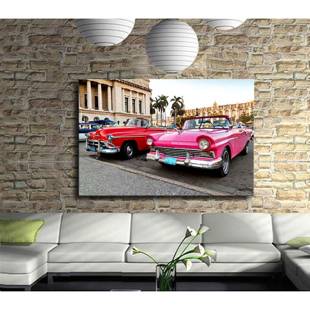 Küba Taxi Kanvas Tablo