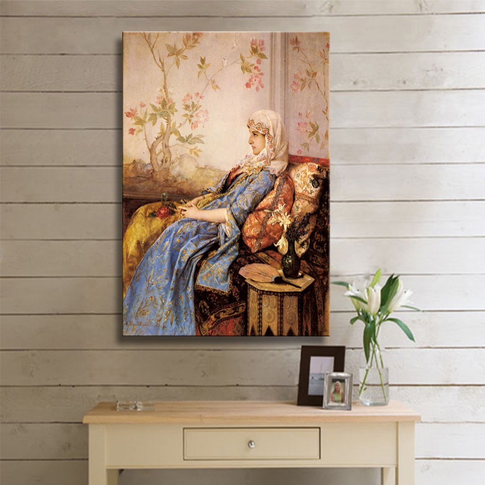 Toulmouche Auguste An Exotic Beauty in an Interior Kanvas Tablo